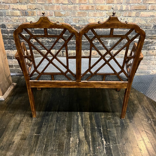 Mid 19th Century Chinese Chippendale Style Upholstered Bench With ...