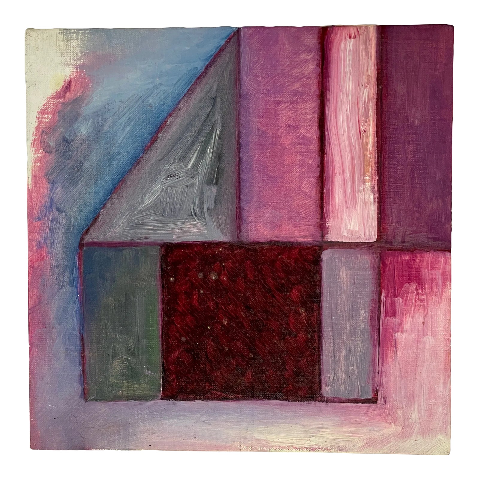 1980 Clark Murray Abstract Linear Oil Painting on Canvas | Chairish