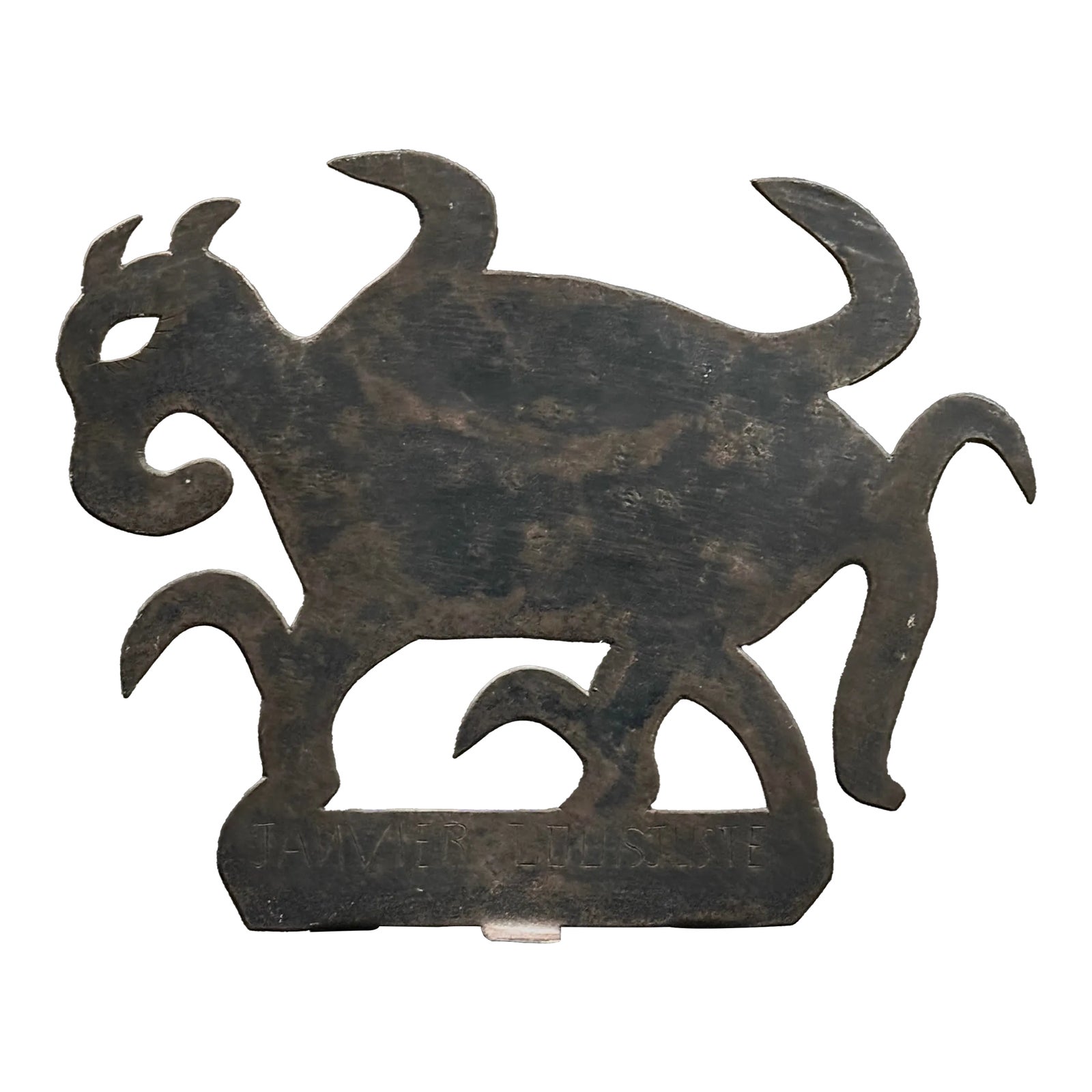 Janvier Louis Juste (Haitian, 20th C.) - Folk Art Monster Silhouette ...