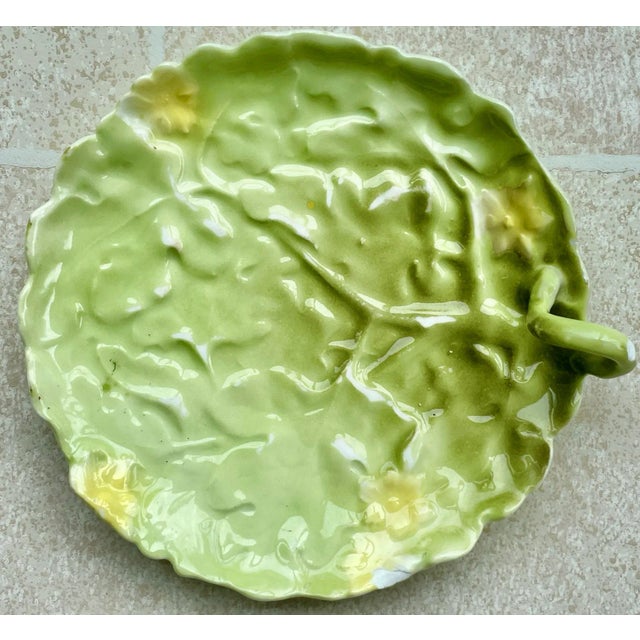 Lettuce Leaf Porcelain Plates Set of Seven | Chairish