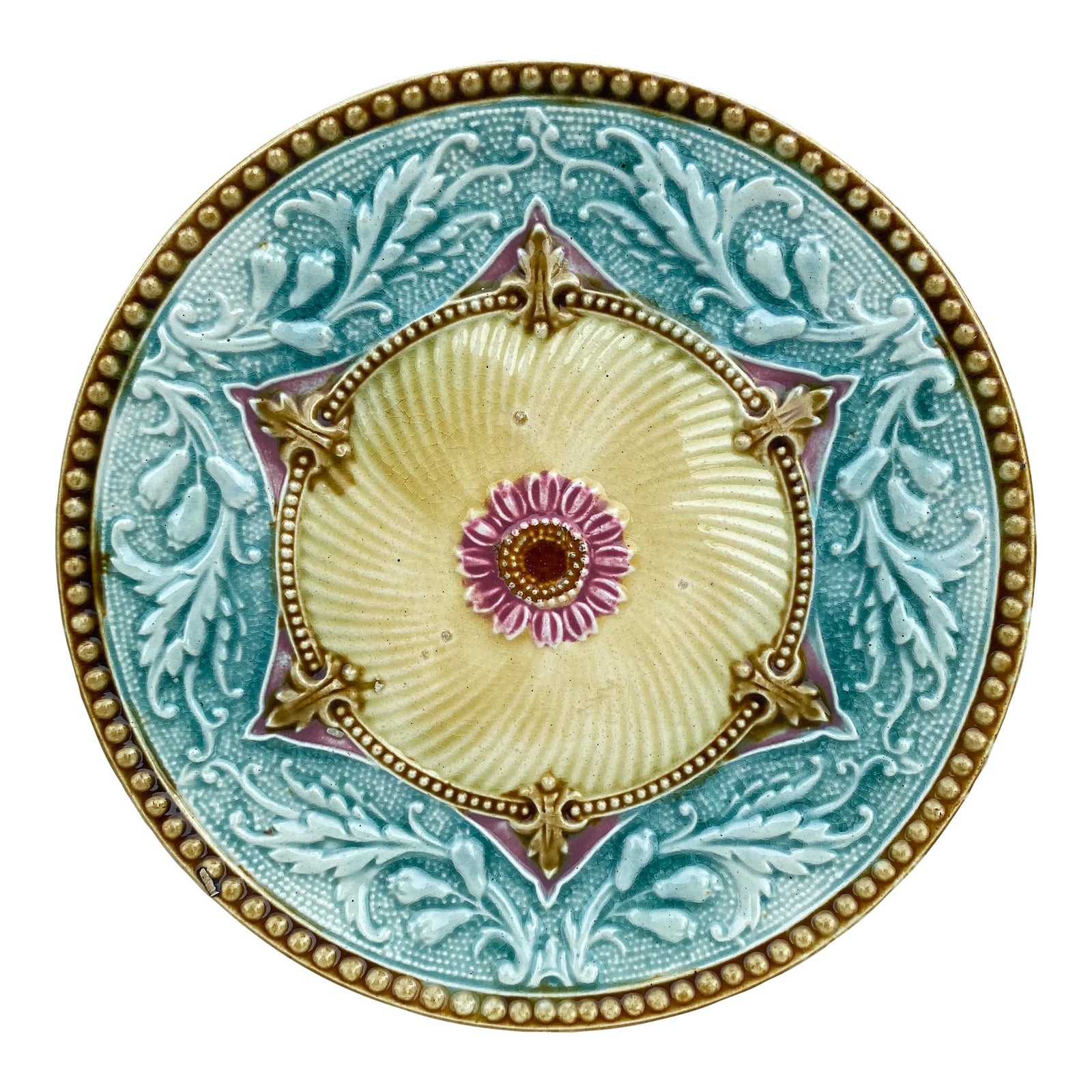19th Century French Majolica Plate | Chairish