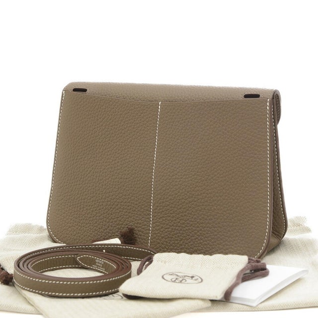 Hermes Alzan 25 Taurillon Clemence Etoupe B Stamp | Chairish