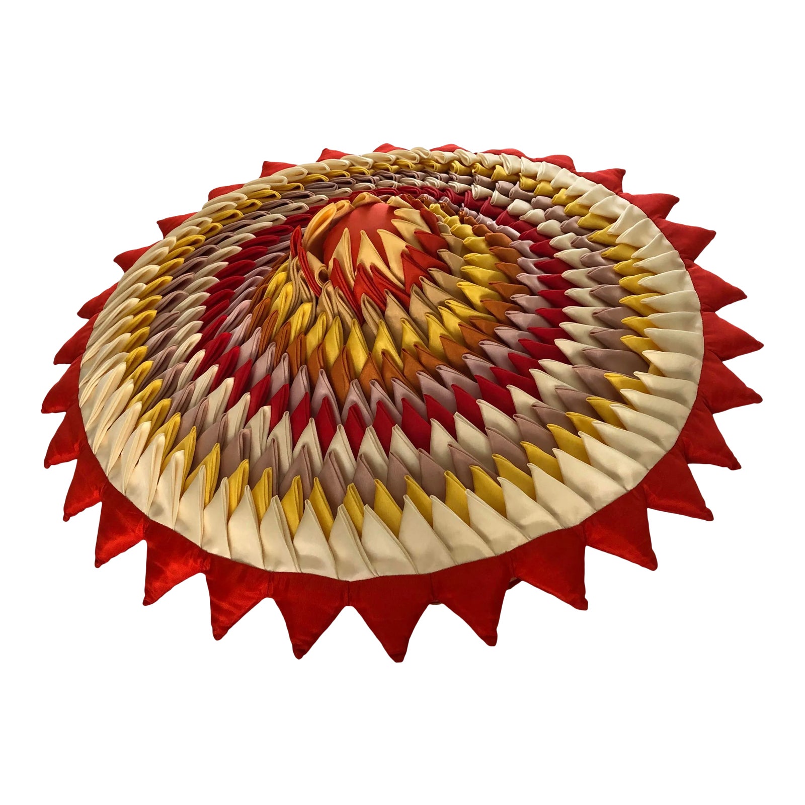 Handmade Pillow Pin Wheel Design 20” D | Chairish