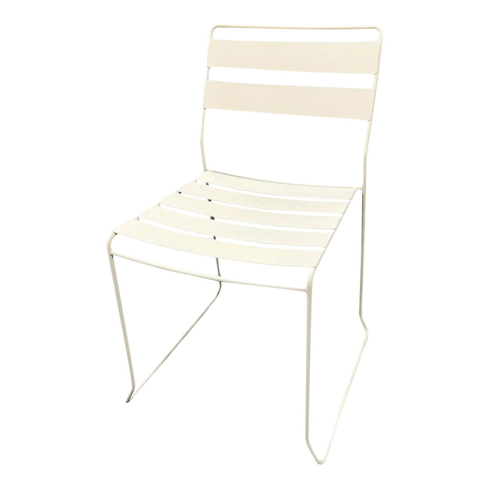 Artessia for Gordon Internation White Slats on Sled Base Chair | Chairish