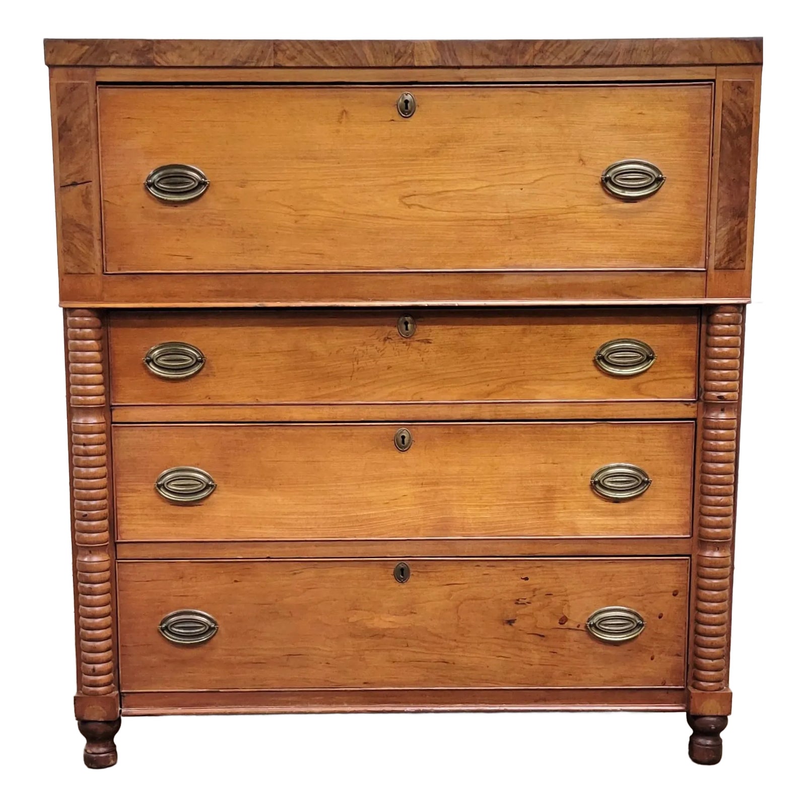 Antique Sheraton Style Chest Dresser | Chairish