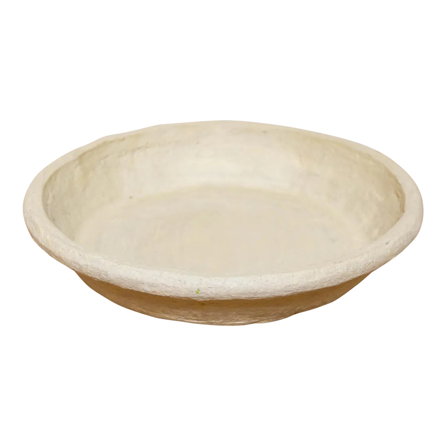 12" Natural White Paper Mache Plate | Chairish