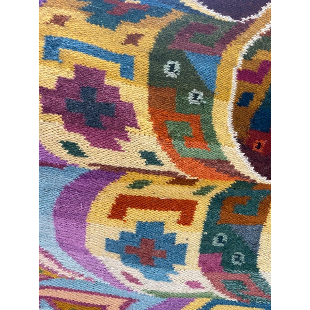 1970s Eddie Sulca Peruvian Woven Abstract Tapestry | Chairish