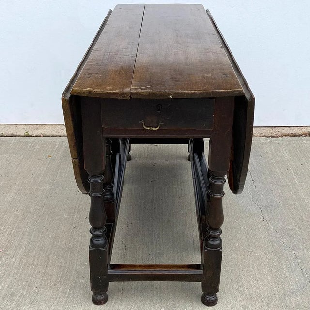Large English Georgian Dark Oak Oval Gate-Leg Dining Table | Chairish
