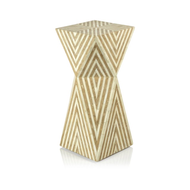 Bron 23" Tall Bone Inlay Side/Cocktail Table | Chairish