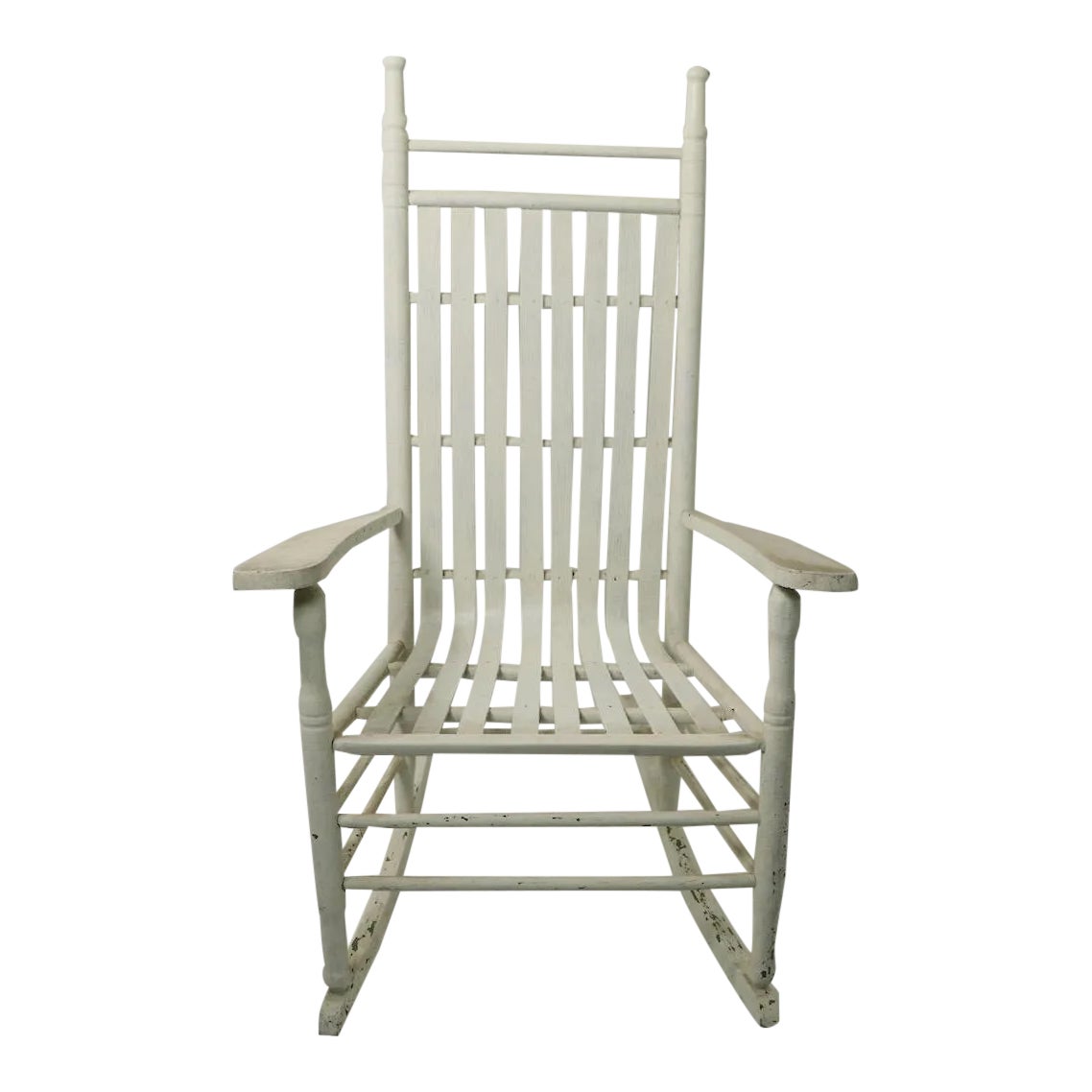 Rustic Porch Rocking Chair in Peely Paint Finish | Chairish