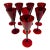 Set of 8 Deep Ruby Red Wine Glasses Water Goblets Stemware | Chairish