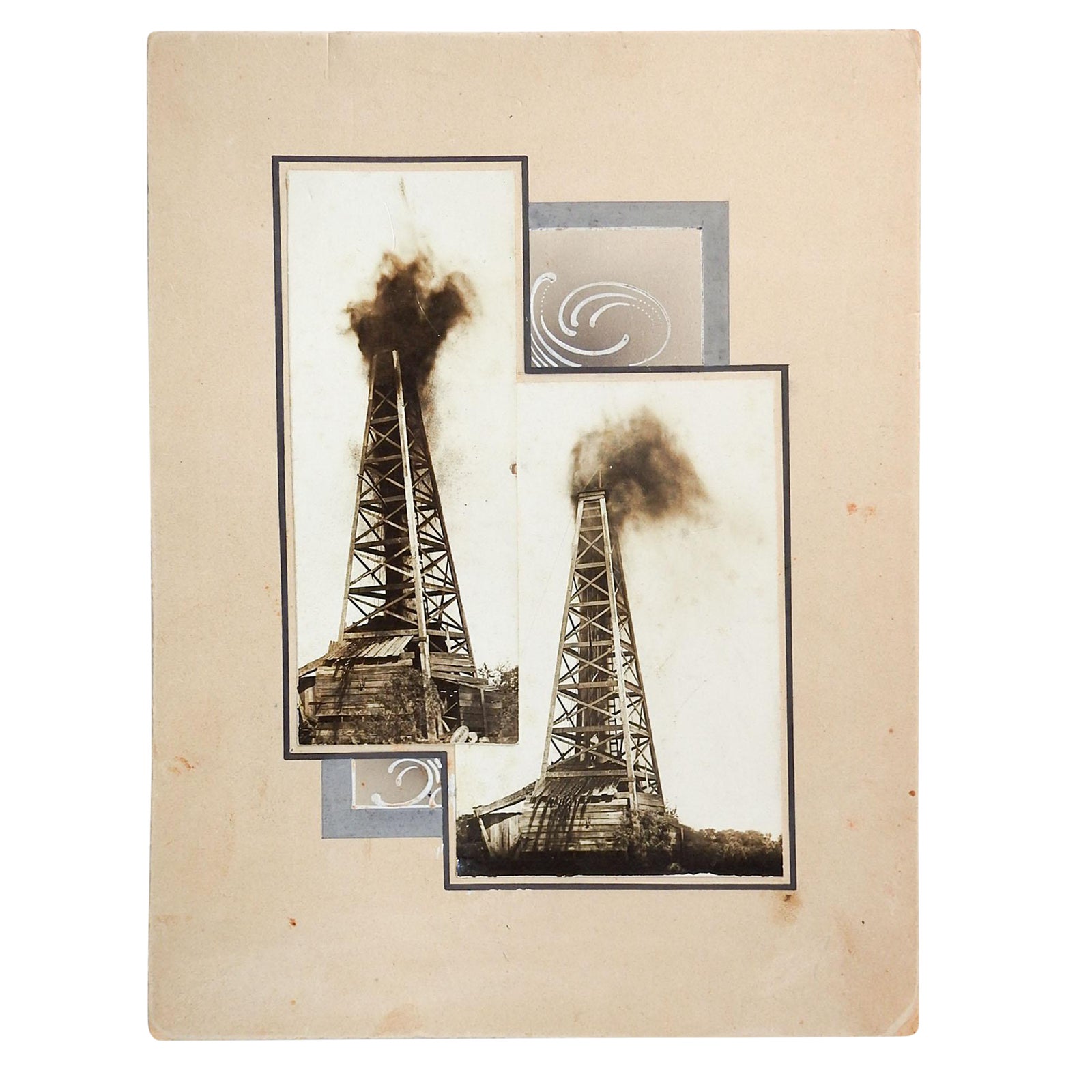 1914 Oklahoma Oil Well Gusher Photographs | Chairish