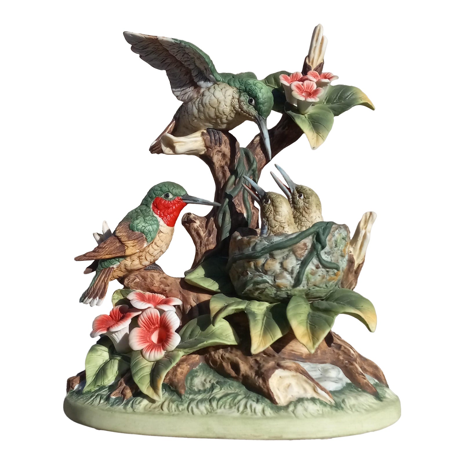 1960s Gorham "Gallery Birds" Ruby-Throated Hummingbird Family Hand ...