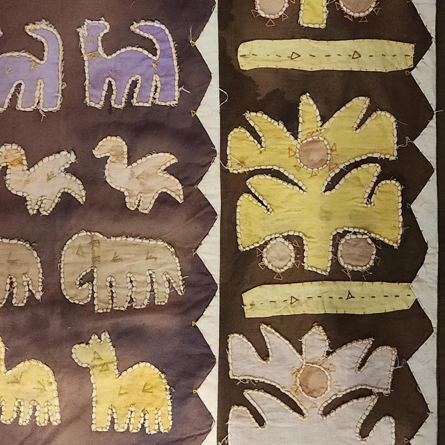 Vintage Hand-Stitched Kanduri Cloth With Animal and Tree of Life ...
