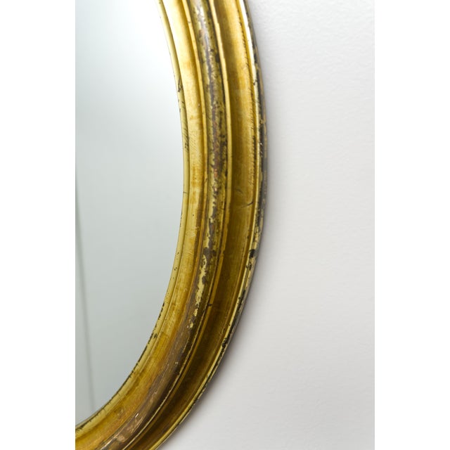 Vintage Oval Shaped Wall Mirror With Gilt Finish Frame | Chairish