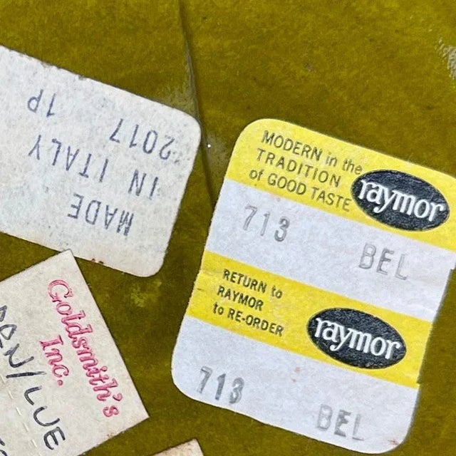 Large Italian Mid Century Vase in Olive Green and Orange by Raymor ...