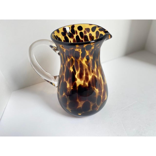Vintage Tortoiseshell Glass Pitcher | Chairish