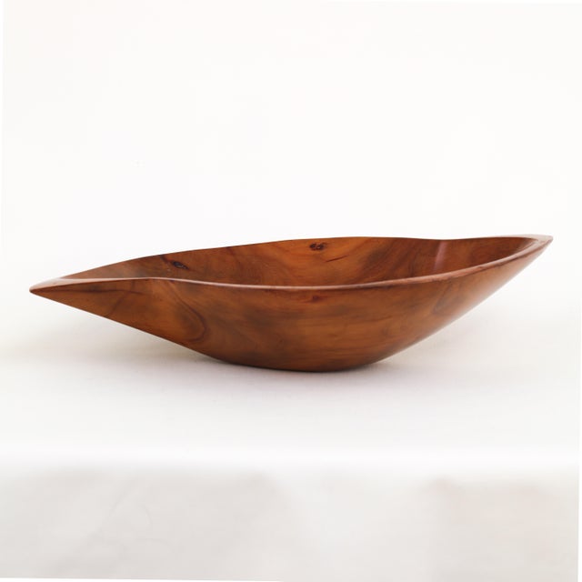 Large Vintage Mid Century Tropical Wood Modernist Bowl | Chairish