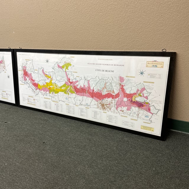 The Maps of Burgundy by Sylvain Pitiot & Pierre Poupon, a Pair | Chairish