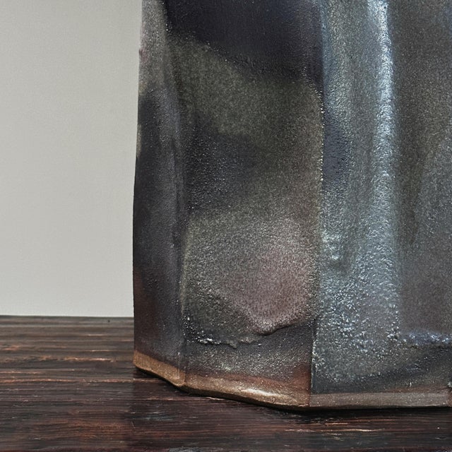 Vintage George Ohr Style Abstract Expressionist Raku Drip Glazed Vase ...