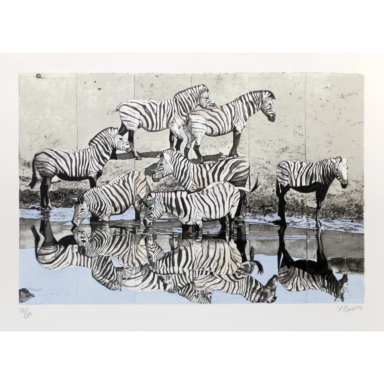 Zebras 2, Fran Bull Screenprint, Signed and Numbered in Pencil | Chairish