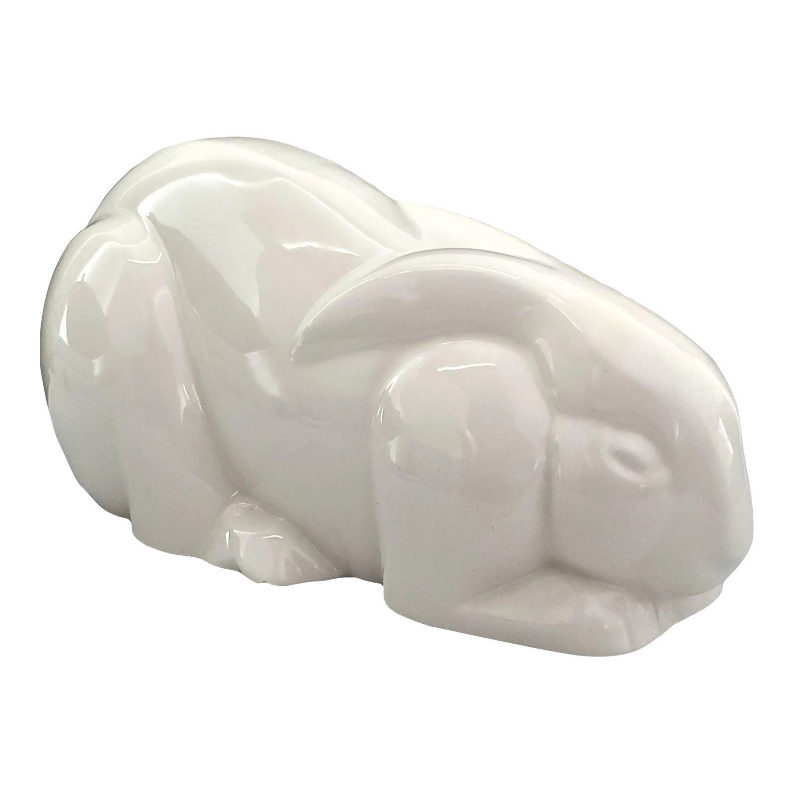1980s Mikasa Art Deco Revival White Porcelain Bunny Rabbit Table ...