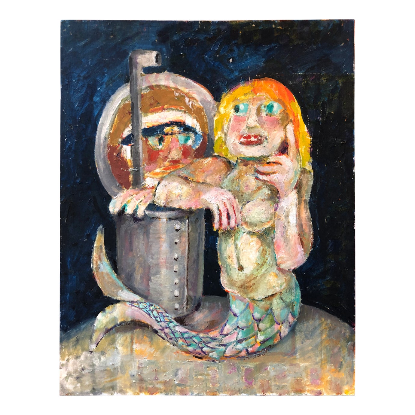 Vincent Bennett, Submariner with Mermaid, 1970s, Oil on Canvas Board ...