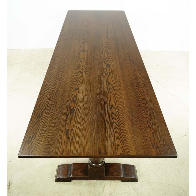 Refinished Dark Wood Chestnut Conference Dining Table | Chairish
