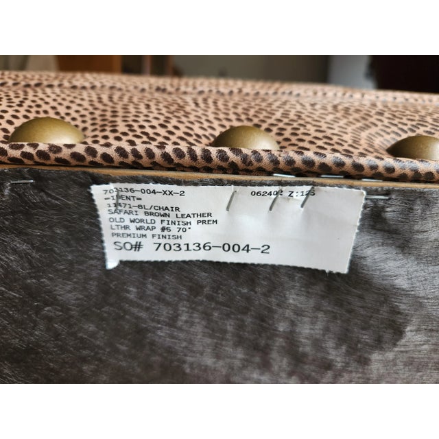 Sam Moore Leather Old World Armchairs--A Pair | Chairish