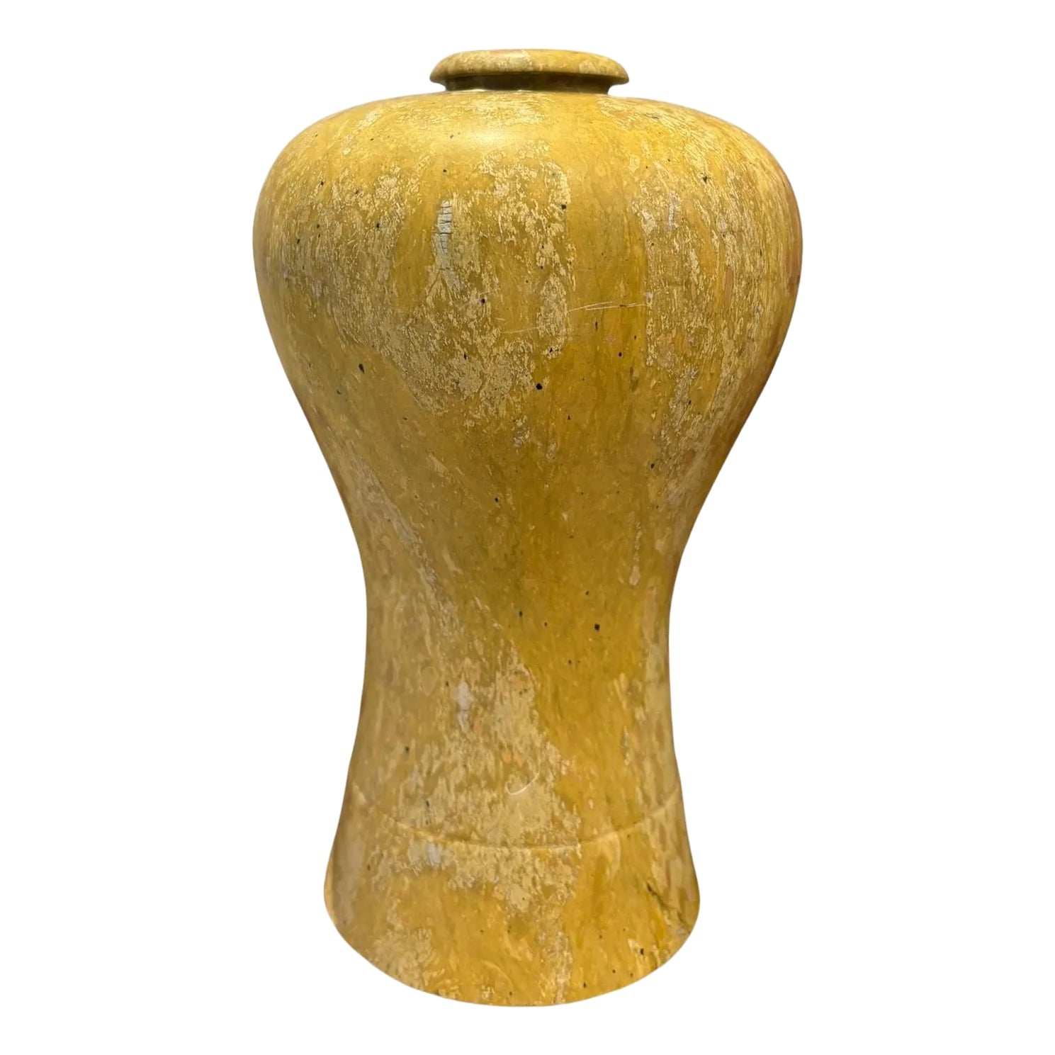 19th Century Japanese Carved Stone Bud Vase | Chairish