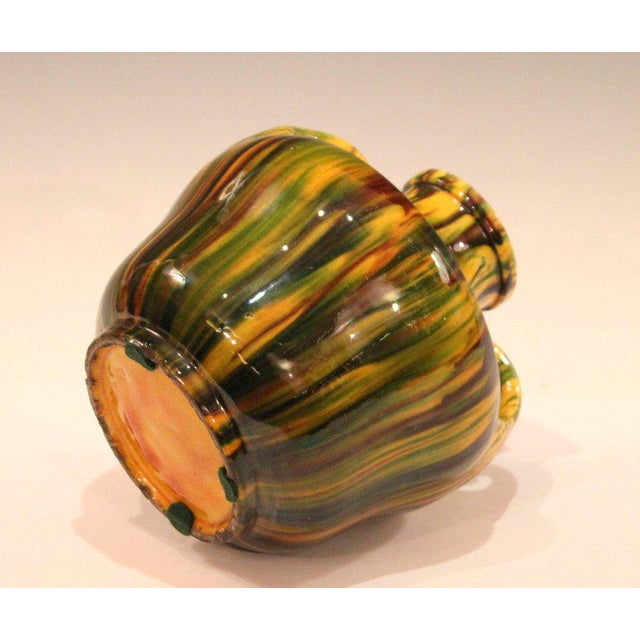 Awaji Pottery Art Deco Japanese Vintage Studio Vase in Yellow Flambe ...