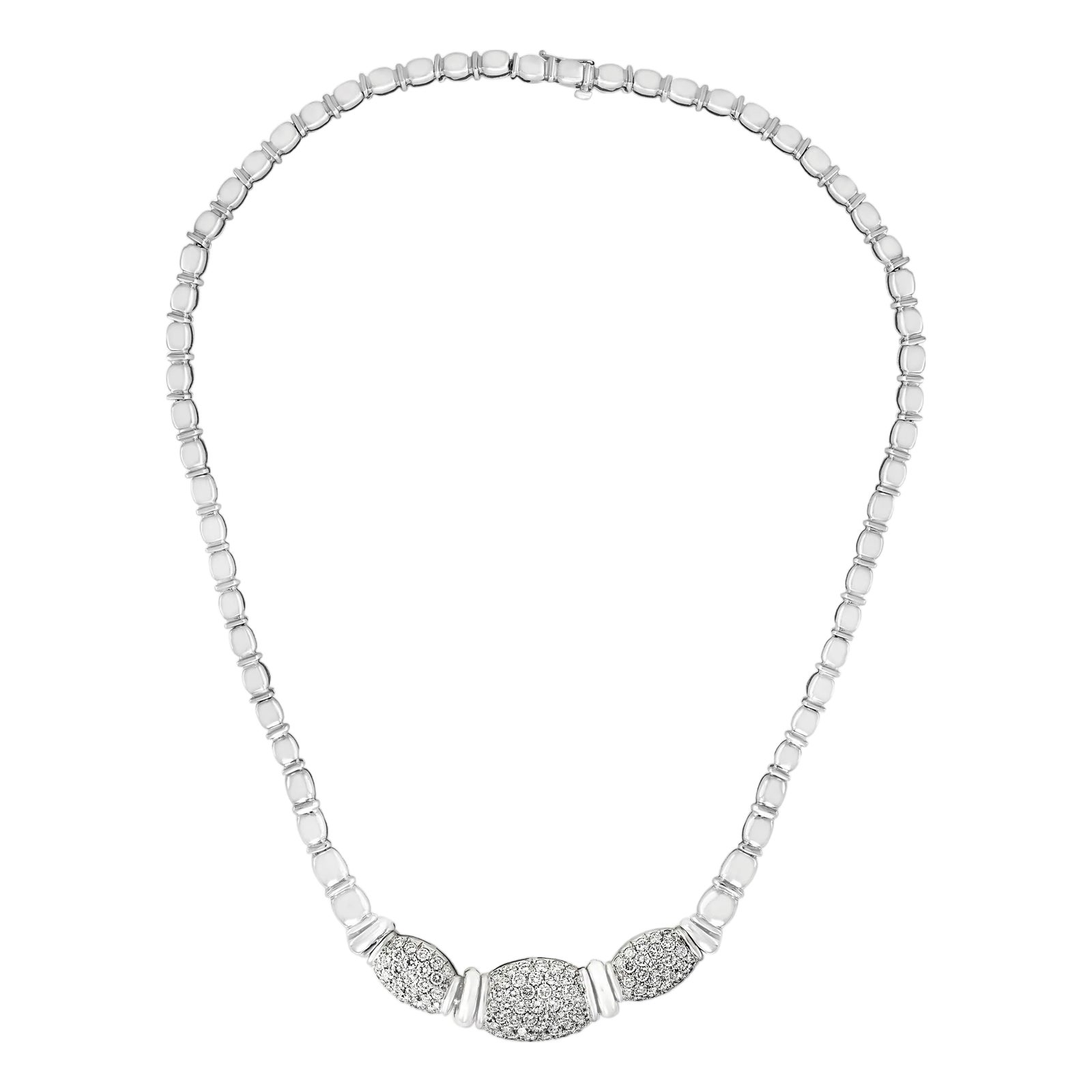 5.8 Carat VS/G Quality Diamond 18 Karat White Gold Necklace Bridal ...