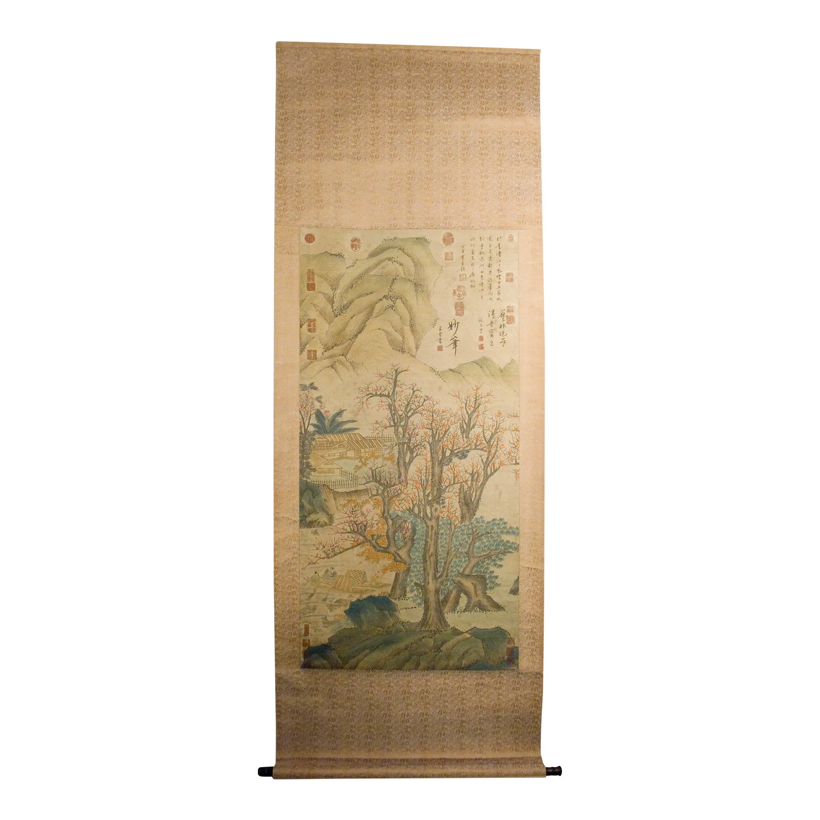 Early 20th Century Chinese Landscape Scroll | Chairish