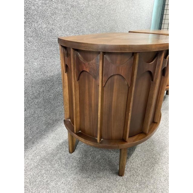 Mid-Century Vintage Pair Kent Coffey Perspecta Walnut Pecan Nightstands ...