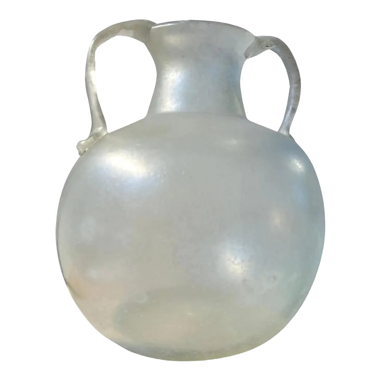 1960s Cenedese Attributable White Scavo Murano Glass Big Amphora Vase ...