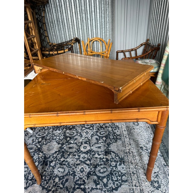 Faux Bamboo Game Table/Dining Table | Chairish