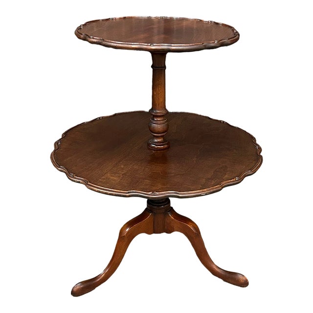 Early 20th Century Antique Brandt Furniture Two-Tier Pie Crust Mahogany ...