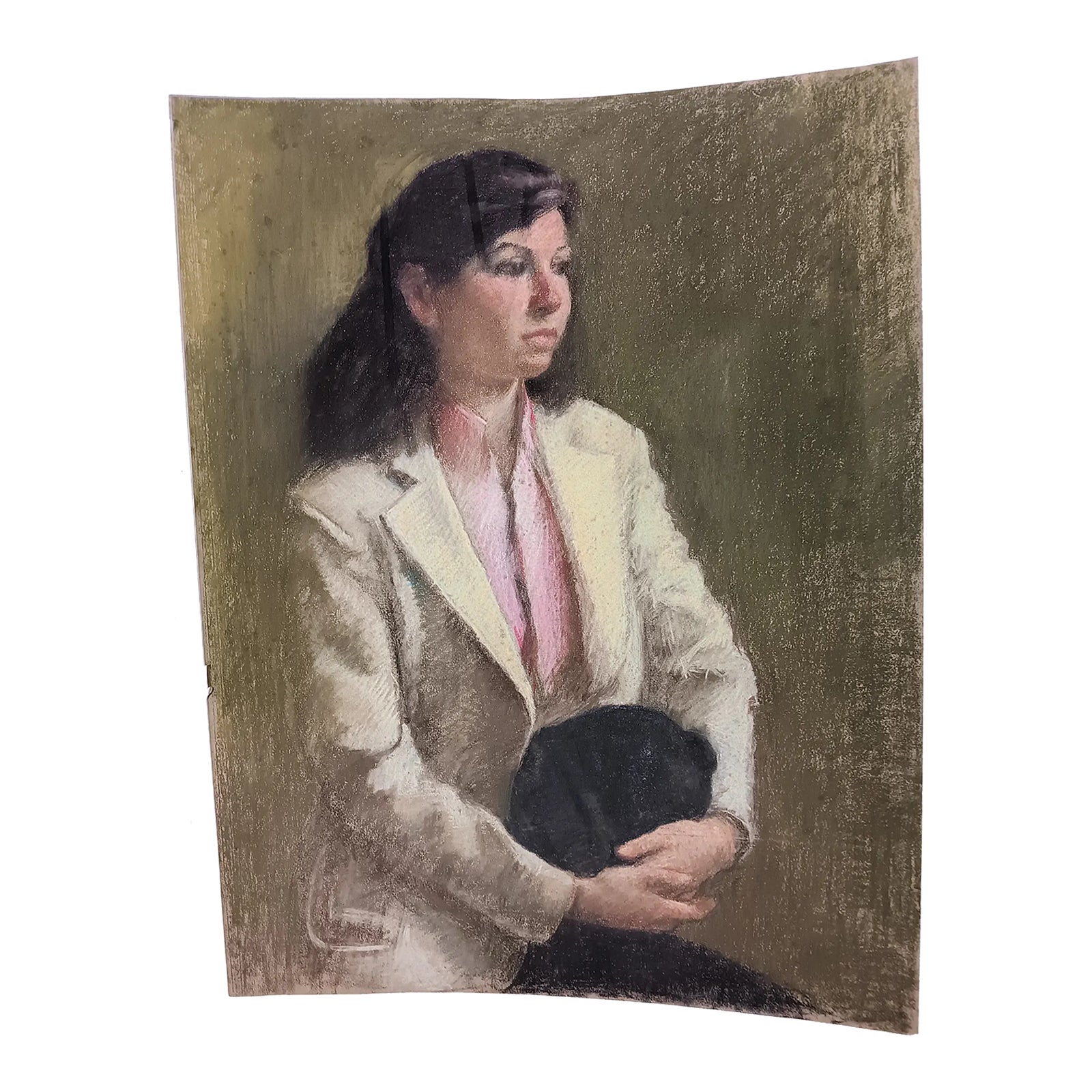 Expressionist Pastel Drawing by Marcia Bouton 1970s | Chairish