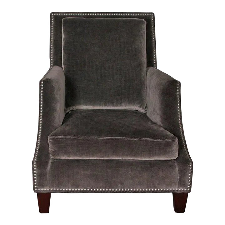 2000s American Home Transitional Armchair with Nailheads | Chairish