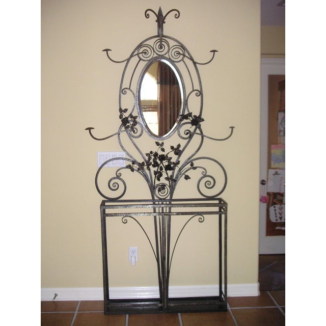 Vintage French Iron Hall Tree | Chairish