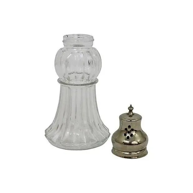 Early 1900s English Sterling & Crystal Muffineer | Chairish