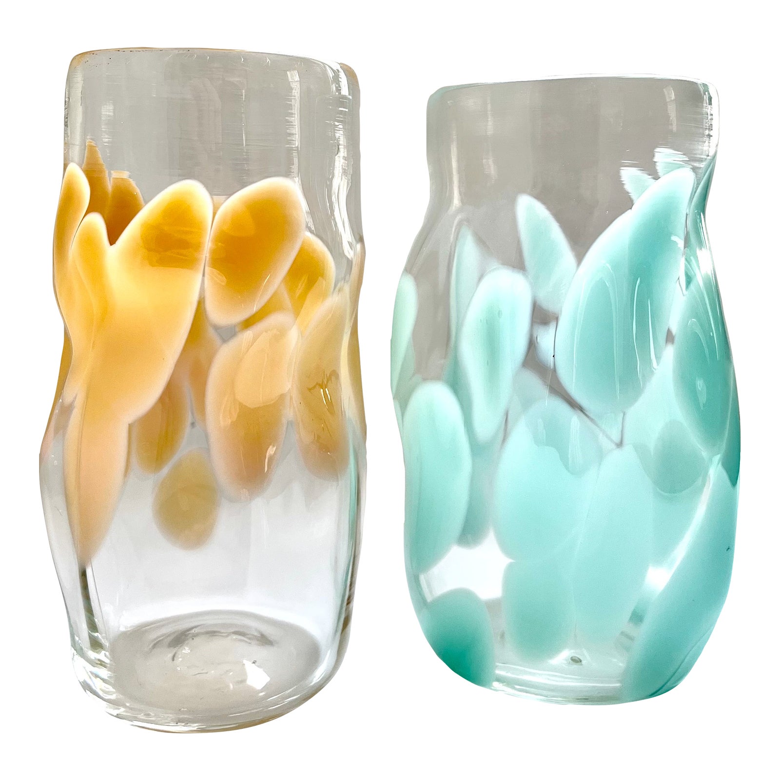 Handblown 6" Glass Tumblers, Pair - Brenna Baker, Founder, Hot Glass ...