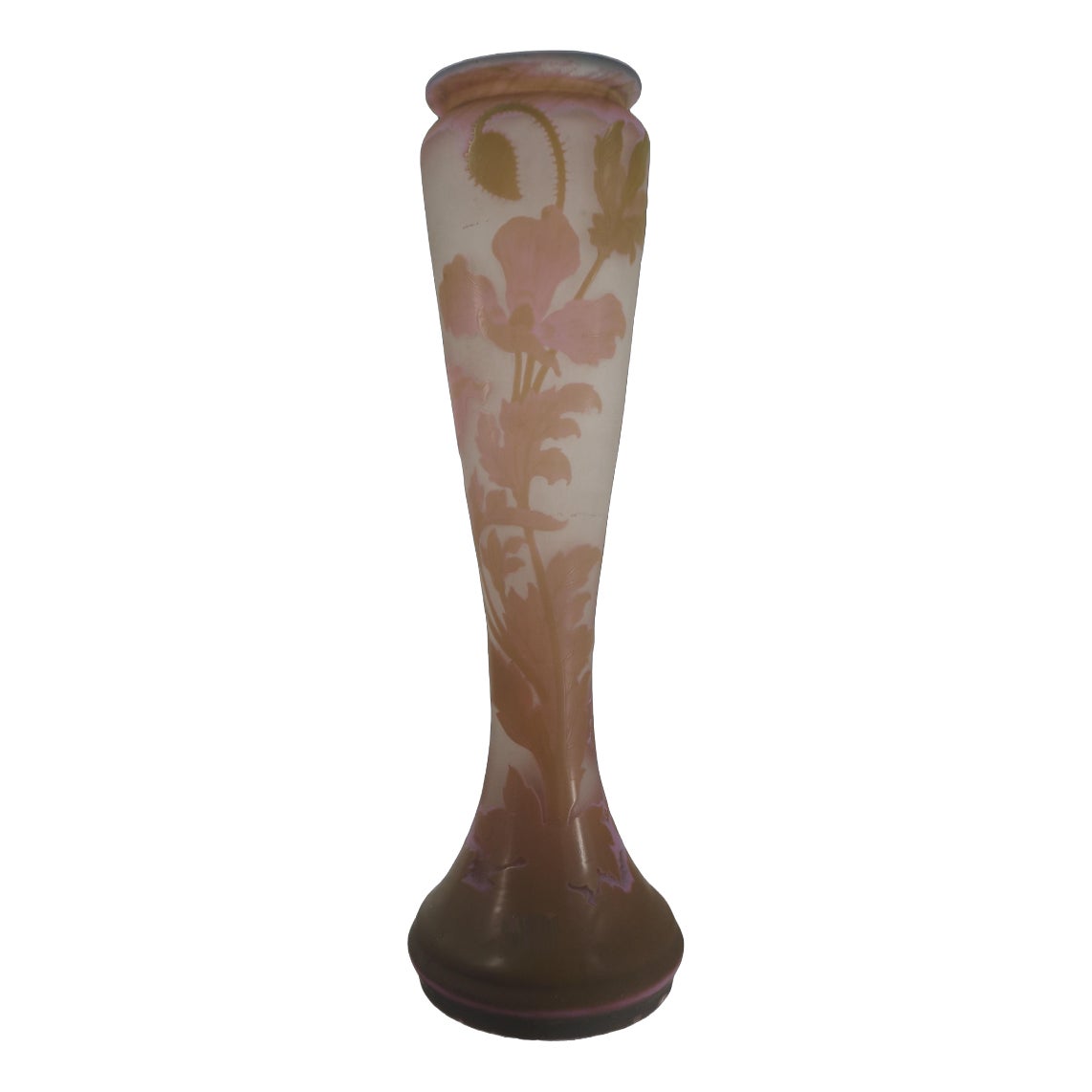 Nancy Glass Paste Vase with Poppies by Émile Galle | Chairish