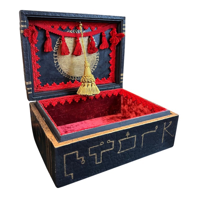 19th Century Parcel Gilded & Painted Antique Curiosity Occult "Witch's ...