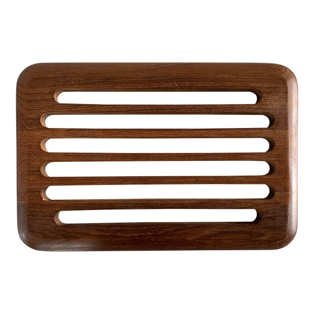 Vintage Danish Modern Style Teak Wood Trivet | Chairish