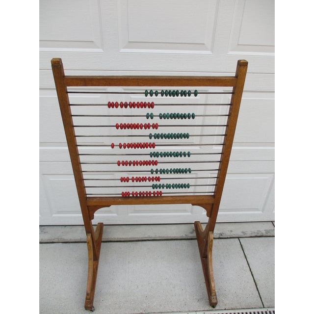 Antique Oak School Room Standing Abacus | Chairish