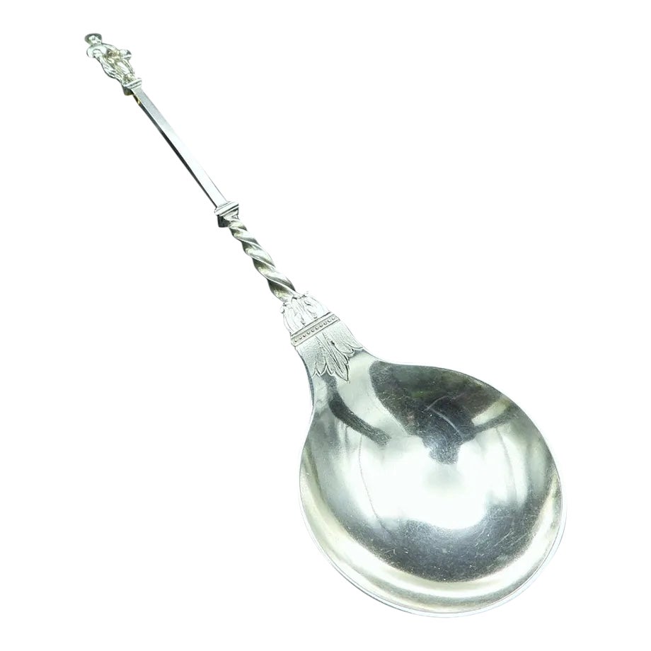 Antique Sterling Silver Apostle St John Serving Spoon J Aldwinckle ...