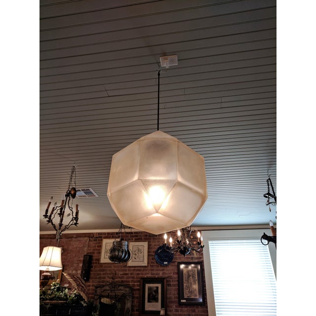 Vintage Geometric White Translucent Acrylic Pendant Lights | Chairish