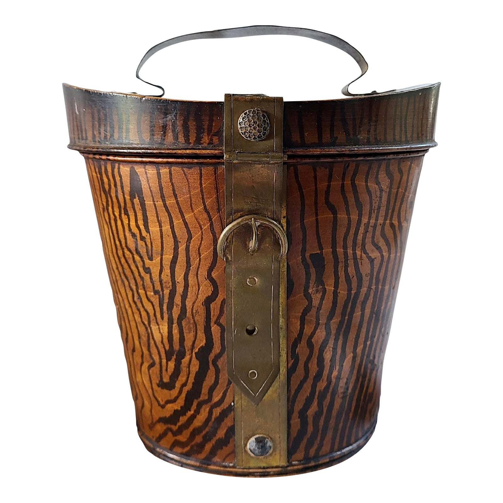 Antique English Wooden Biscuit Box | Chairish
