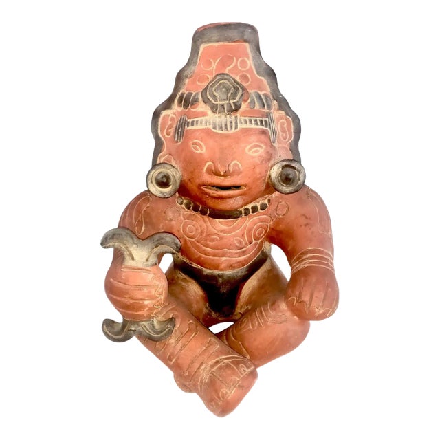 1970s Large Version Mayan/ Aztec/ Olmec Sitting Warrior Cast Terra ...